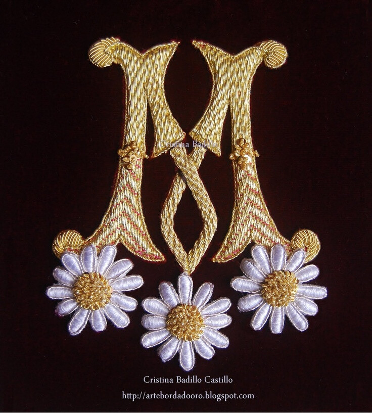Goldwork Embroidery - M monogram - 高清图片，堆糖，美图壁纸兴趣社区