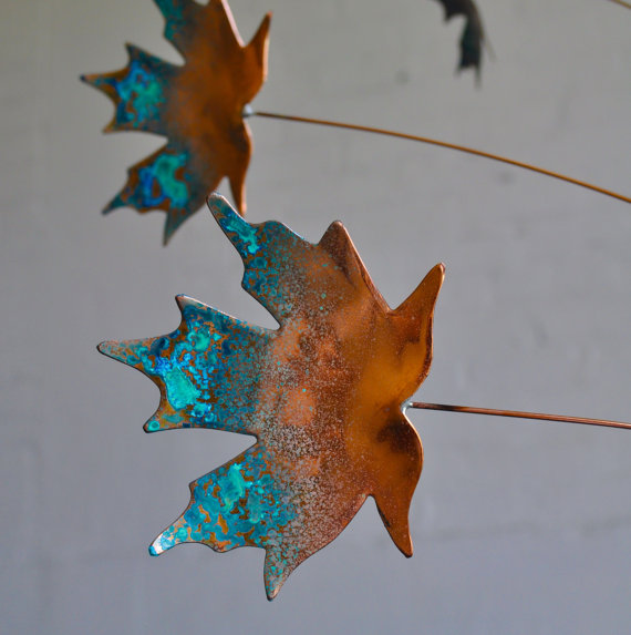 Copper Mobile Art - Handmade Maple Leaf … - 高清图片，堆糖，美图壁纸兴趣社区