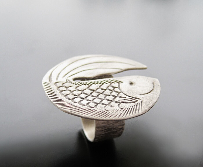 Koi Fish Ring Hill tribe silver koi fish… - 高清图片，堆糖，美图壁纸兴趣社区