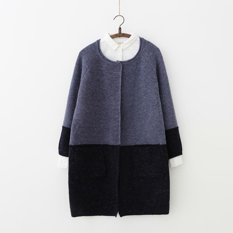 复古拼色毛衣外套女2015春韩国百搭中长款宽… - 高清图片，堆糖，美图壁纸兴趣社区