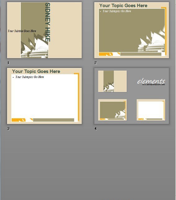 褐色的旅游观光建筑剪影商务PPT模版www.2pp… - 高清图片，堆糖，美图壁纸兴趣社区