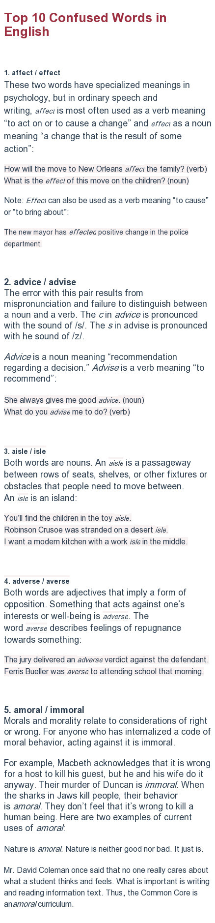 Top 10 Confused Words in English 第一辑… - 高清图片，堆糖，美图壁纸兴趣社区