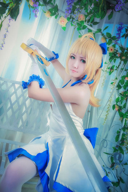 《Fate》Saber蓝百合白丝礼服Cos（7） - 高清图片，堆糖，美图壁纸兴趣社区