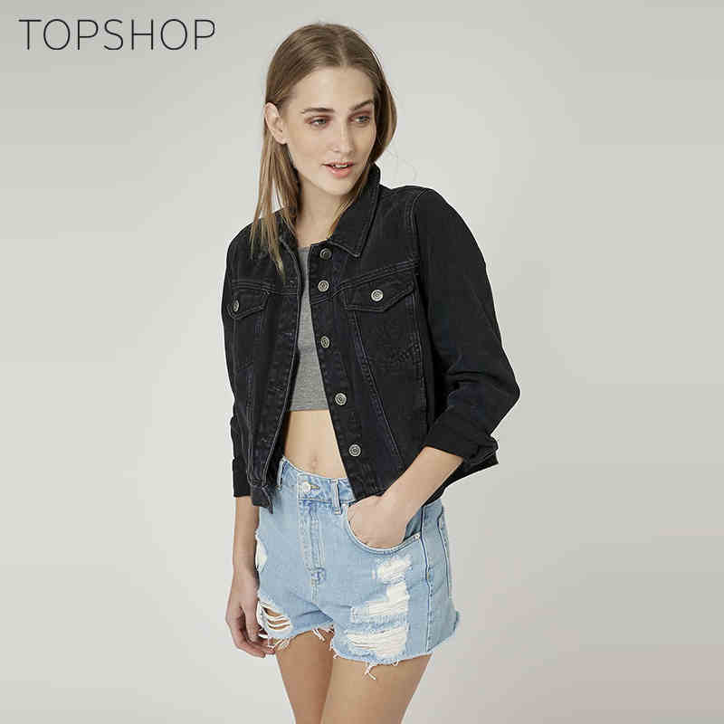 TOPSHOP春季新品 破洞牛仔夹克女休闲外套短… - 高清图片，堆糖，美图壁纸兴趣社区