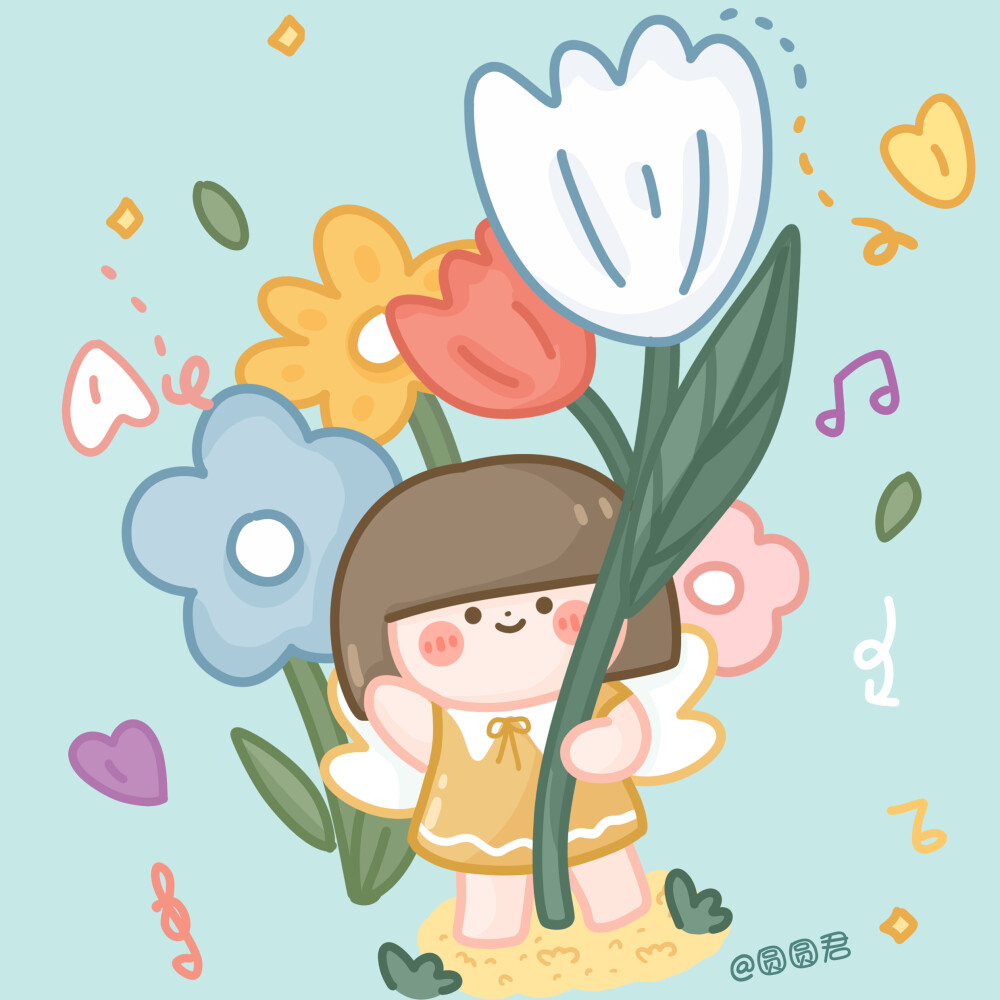 可爱卡通女孩壁纸头像 堆糖，美图壁纸兴趣社区
