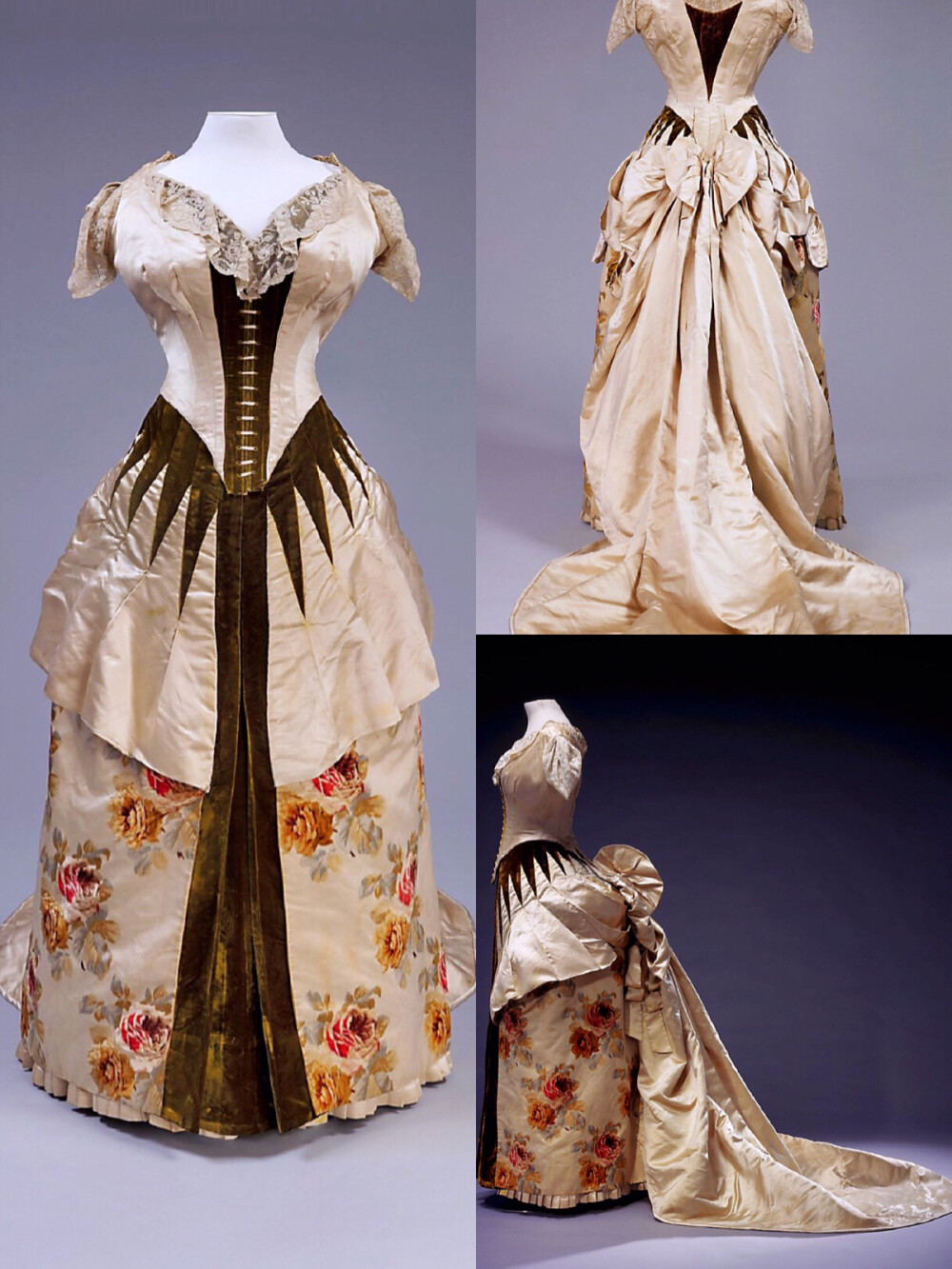 1886 Chares Worth 设计的象牙色丝缎礼服 … - 高清图片，堆糖，美图壁纸兴趣社区