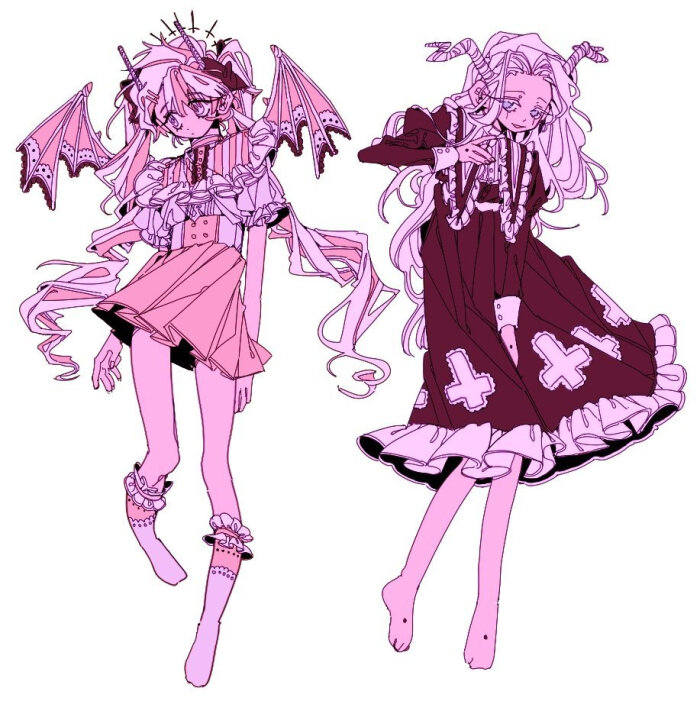 粉色系女孩子 画师：마권 twi：GWON_MA - 堆糖，美图壁纸兴趣社区