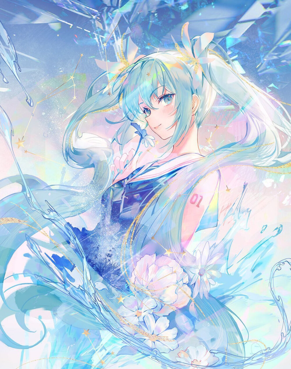 miku。画师：小原原子dan - 高清图片，堆糖，美图壁纸兴趣社区