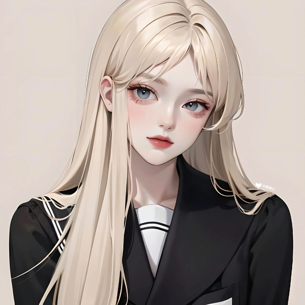 金发 | AI女生头像 cr. 猪猪kk - 高清图片，堆糖，美图壁纸兴趣社区