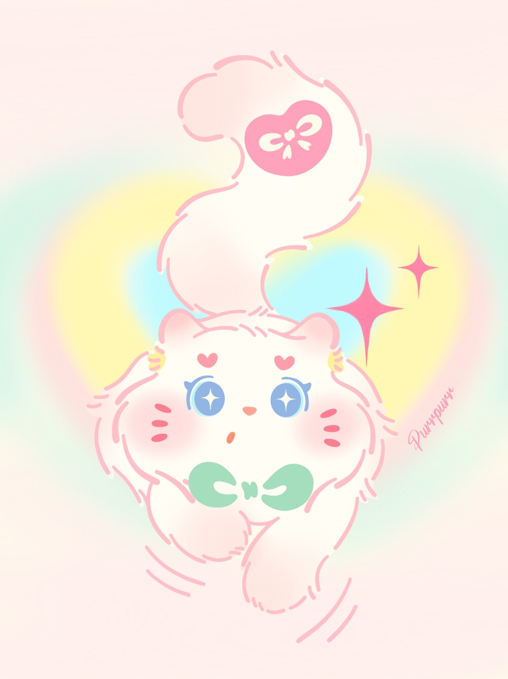 甜美梦幻小猫咪 画师:purrpurr车车 - 堆糖，美图壁纸兴趣社区