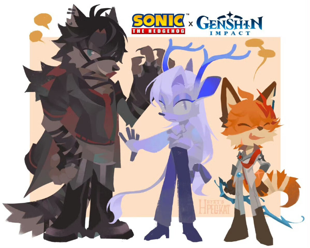 【原神x刺猬索尼克】 作者:heyitspegkat - 高清图片，堆糖，美图壁纸兴趣社区