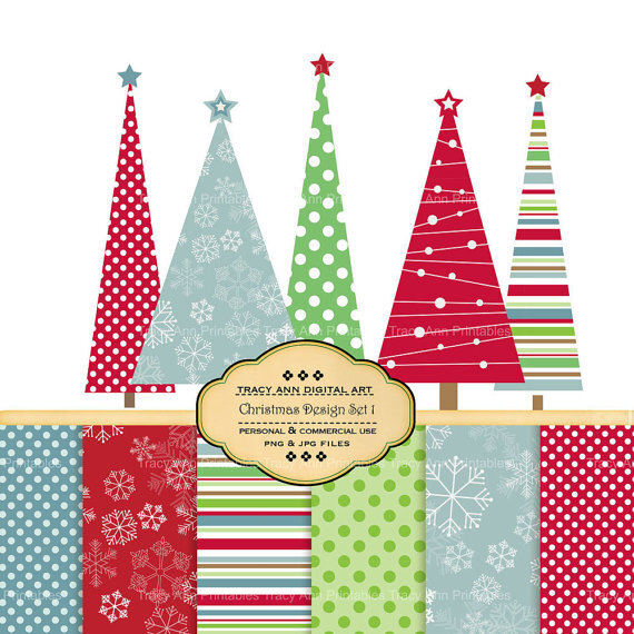 Christmas Digital Paper pack and Clip a… - 高清图片，堆糖，美图壁纸兴趣社区