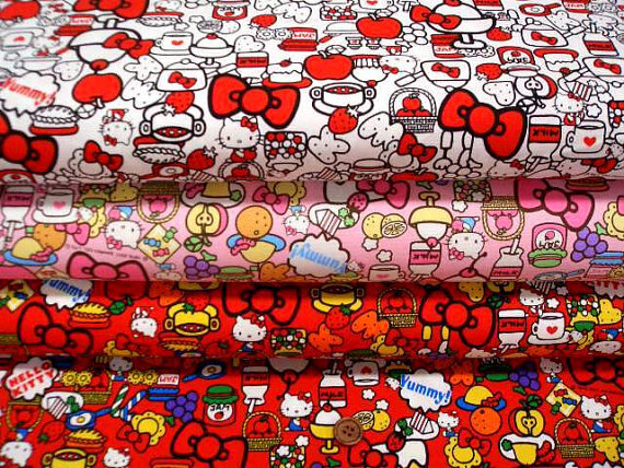 Hello Kitty Fabric Hello kitty and candi… - 高清图片，堆糖，美图壁纸兴趣社区