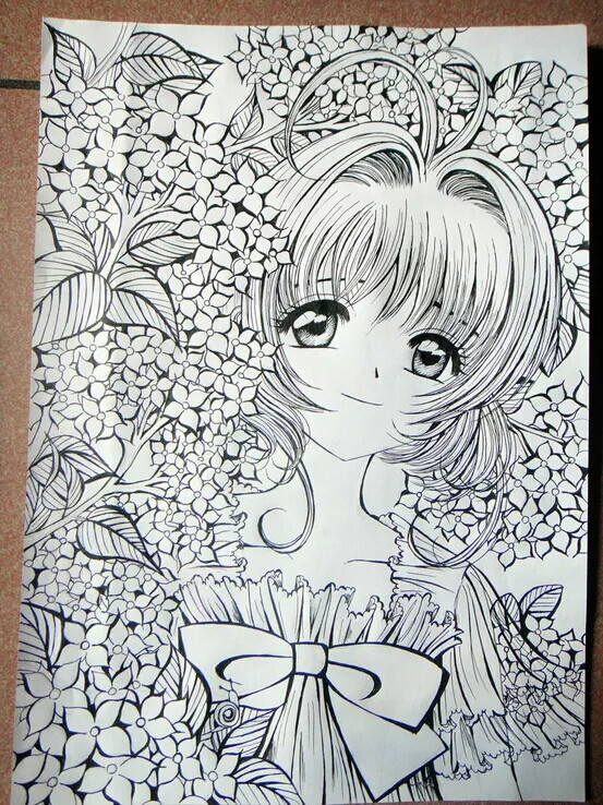 粉绣球花线稿http://tieba.baidu.com/f?kw=… - 高清图片，堆糖，美图壁纸兴趣社区