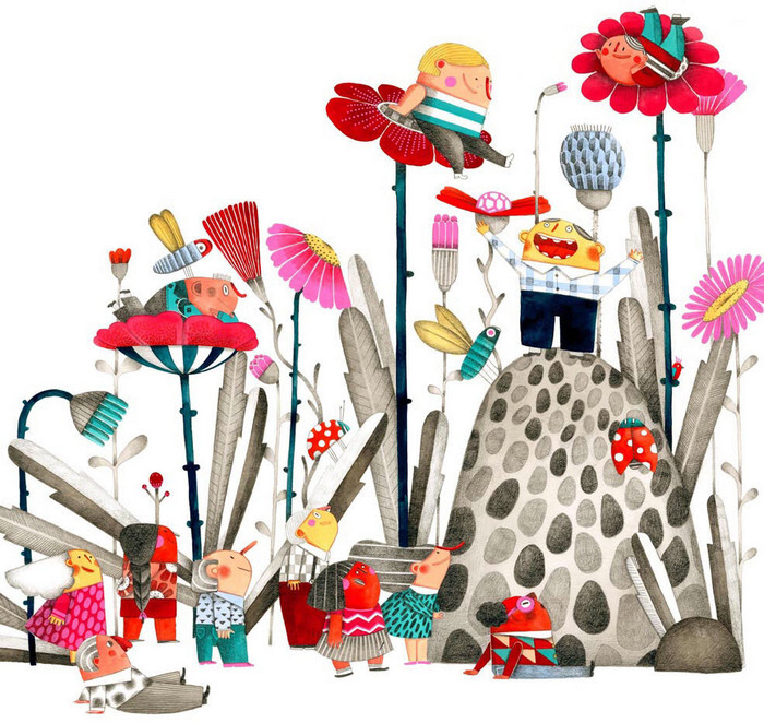 法国插画家Marion Arbona作品欣赏。Marion Arbona是一位充满童趣的艺术家，笔下的作品都是童话故事里的插画，色彩丰富的画面 ...