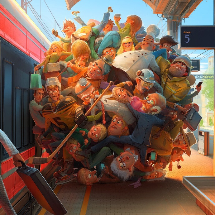 【挪威插画师 Nikolai Lockertsen 一组光感… - 高清图片，堆糖，美图壁纸兴趣社区