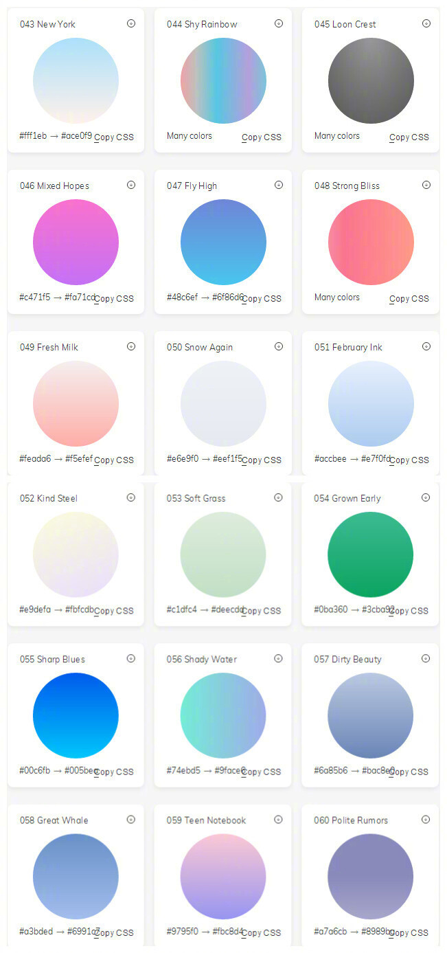 180种渐变配色灵感 - 来自 WebGradients … - 堆糖，美图壁纸兴趣社区