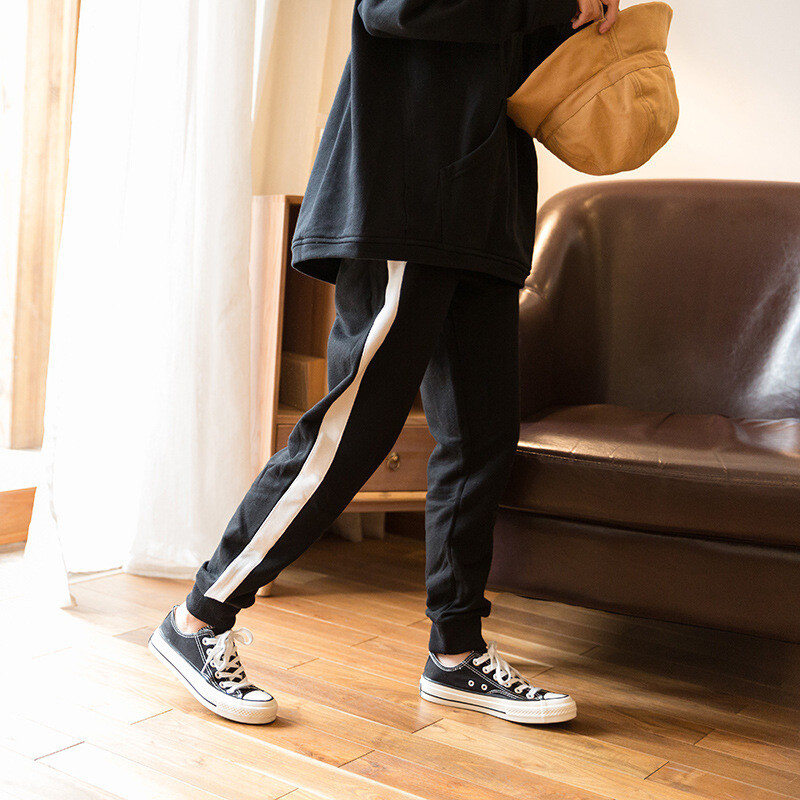 K8006 侧拼条运动裤港风 百搭休闲卫裤2017… - 高清图片，堆糖，美图壁纸兴趣社区