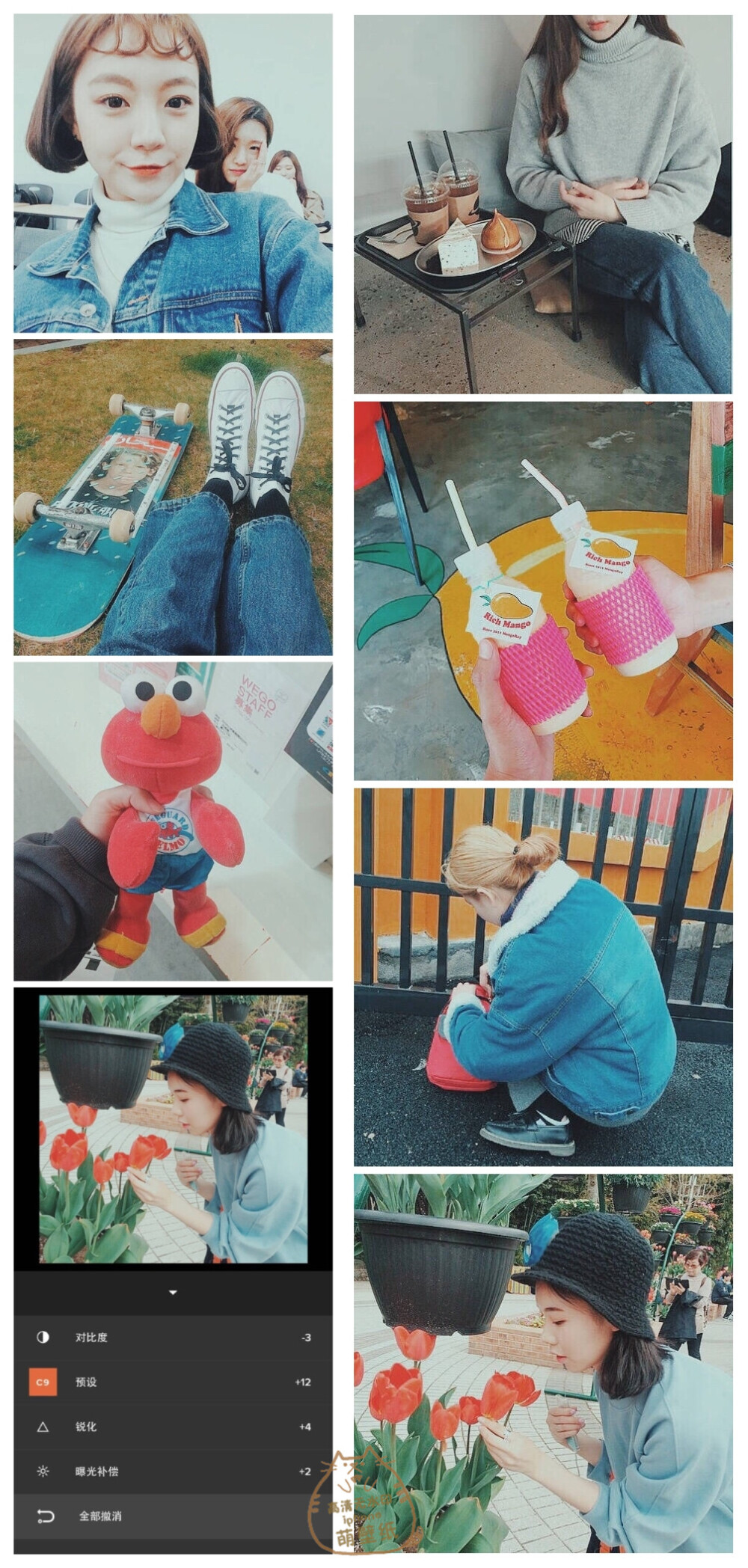 VSCO调色步骤 滤镜C9+12 对比度-3 曝光… - 高清图片，堆糖，美图壁纸兴趣社区