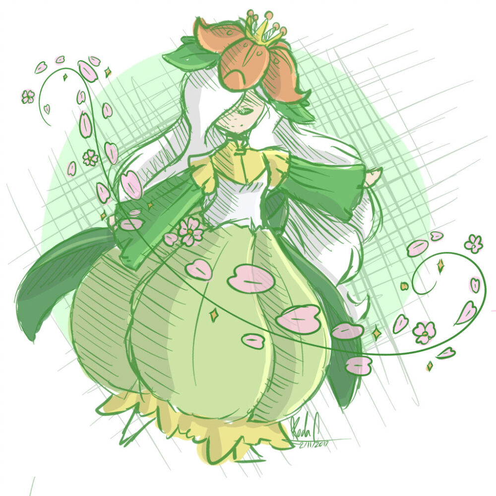 {Sketch} Sylver The Lilligant by KodaCon… - 高清图片，堆糖，美图壁纸兴趣社区