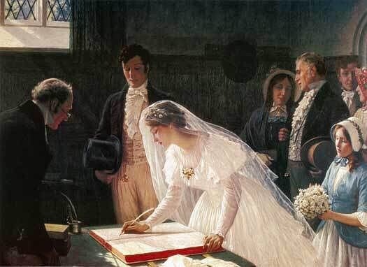 Edmund Leighton《signing the register》 - 堆糖，美图壁纸兴趣社区