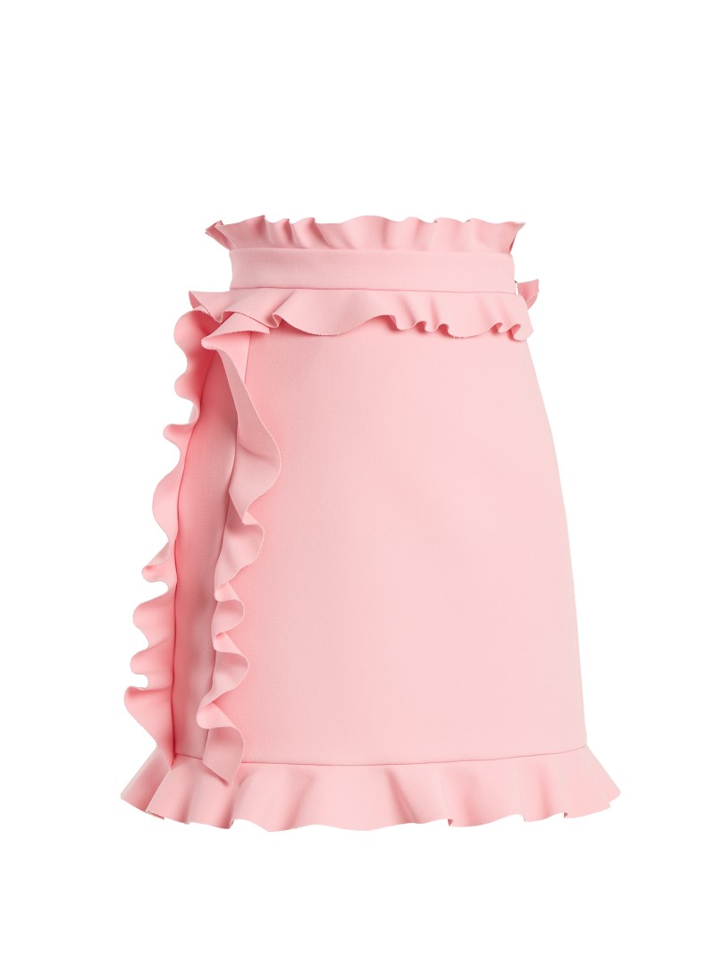 Ruffle-trimmed crepe mini skirt | MSGM … - 高清图片，堆糖，美图壁纸兴趣社区